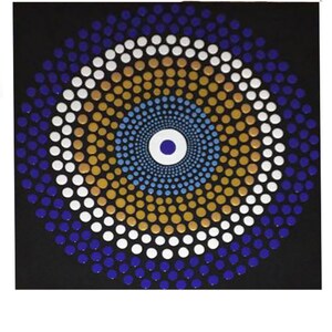 Hand Painted Evil Eye Dot Mandala Canvas: Original Dot Art - Etsy