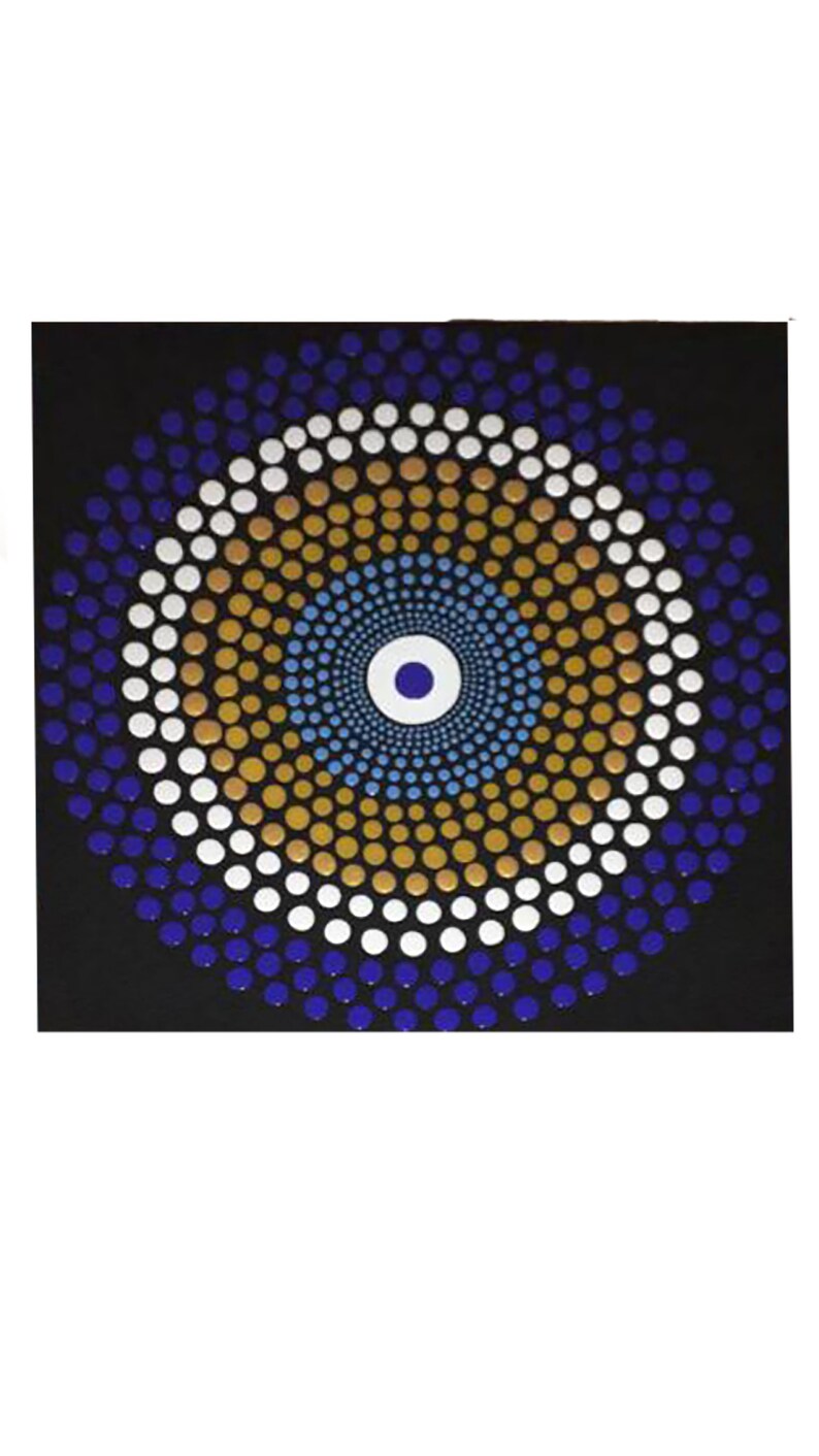 Hand Painted Evil Eye Dot Mandala Canvas: Original Dot Art - Etsy