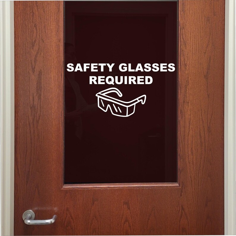 Safety Glasses Required Vinyl Decal: Business Safety Sign - Etsy