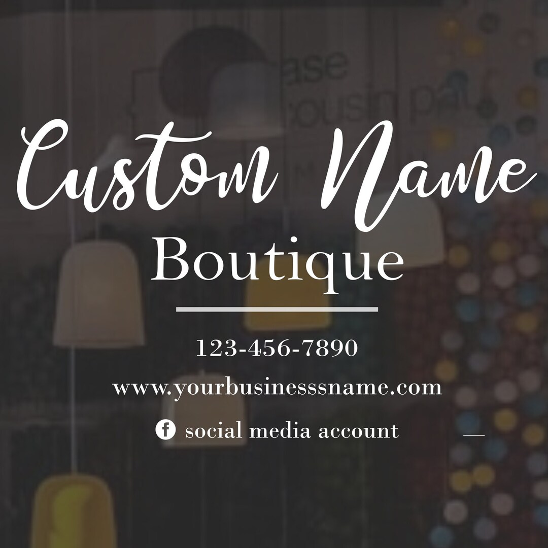 Custom Boutique Storefront Decal. Great for Starting a New Business or ...