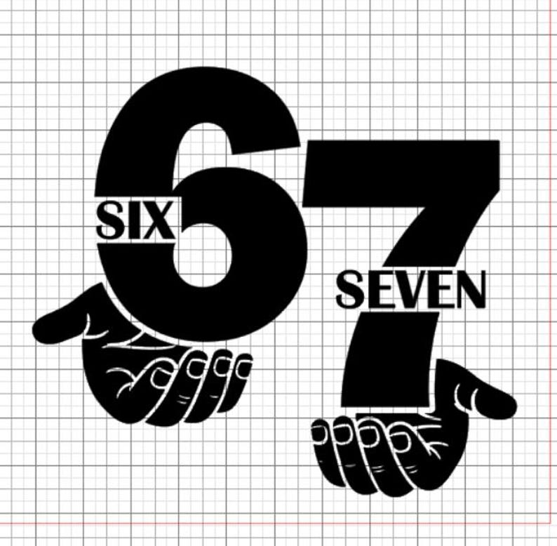 Six Seven With Hands Design: SVG Digital Download of 6-7 - Etsy