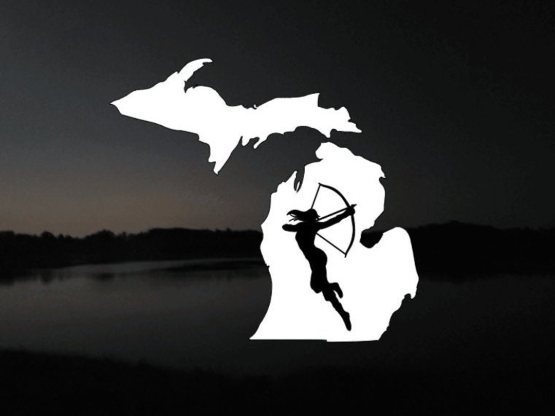 Michigan Archery Girl Vinyl Decal. FREE SHIPPING!! 5x5.5 Inches. for ...