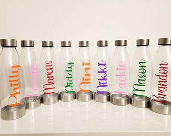 Personalized Clear Plastic Water Bottle - Etsy