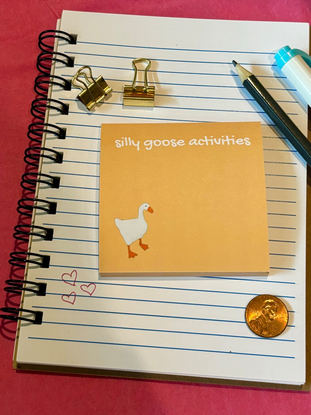 Silly Goose Activities Sticky Notes Cute Stationary - Etsy