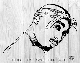 Tupac Svg Portrait - Etsy