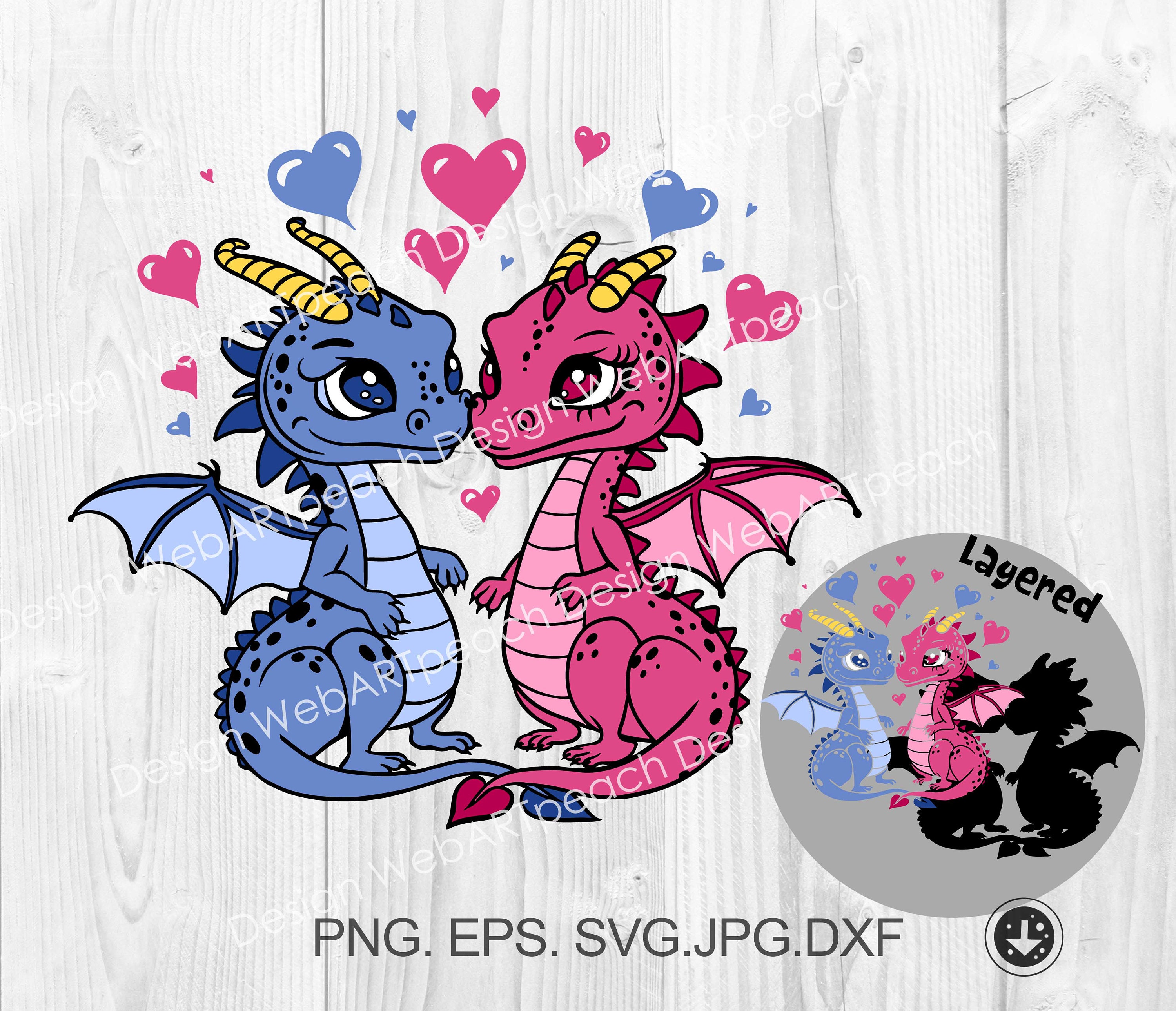 Cute Dragons In Love