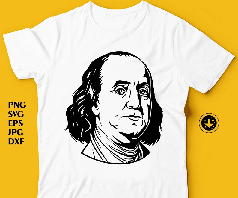Benjamin Franklin SVG PNG Dxf Dateien Franklin Portrait | Etsy