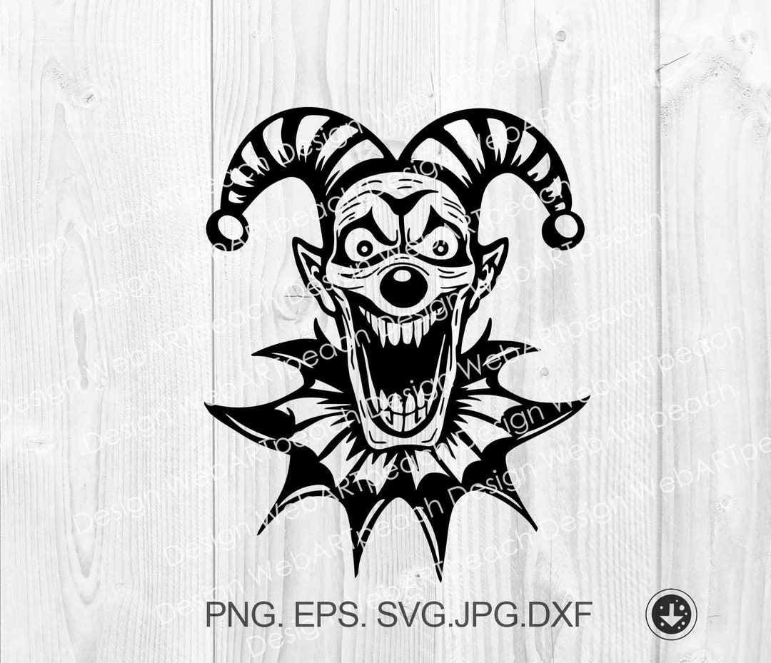 Halloween Clown SVG, Scary Clown SVG, Crazy Clown Svg, Smiling Clown ...
