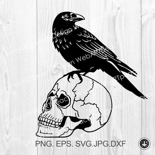 Raven Skull SVG / Floral SVG Cricut Cutting File / Pdf / Png / - Etsy
