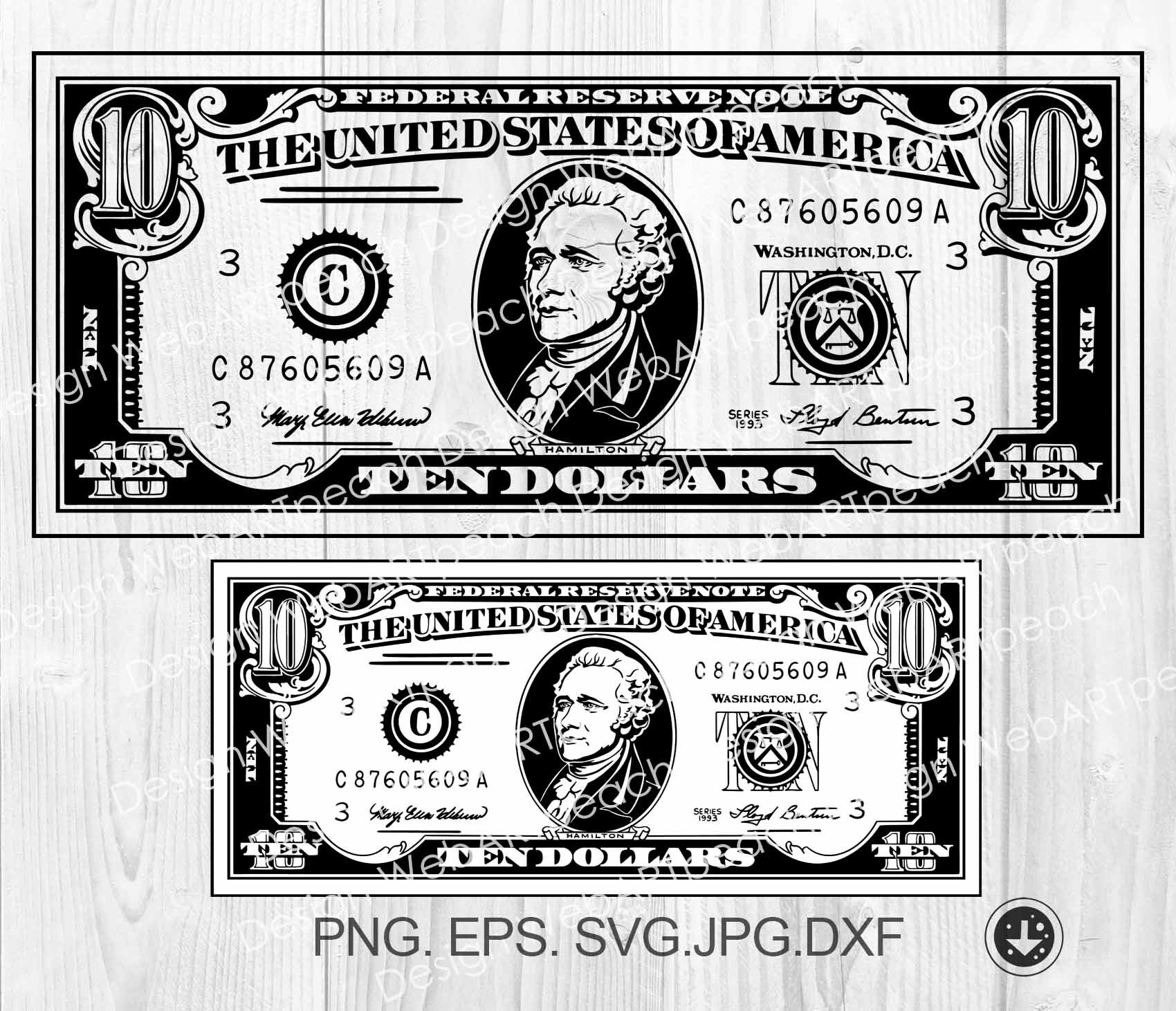 10 Dollar Bill SVG Ten Dollars Money SVG Cash Money Sign Svg ,vector ...
