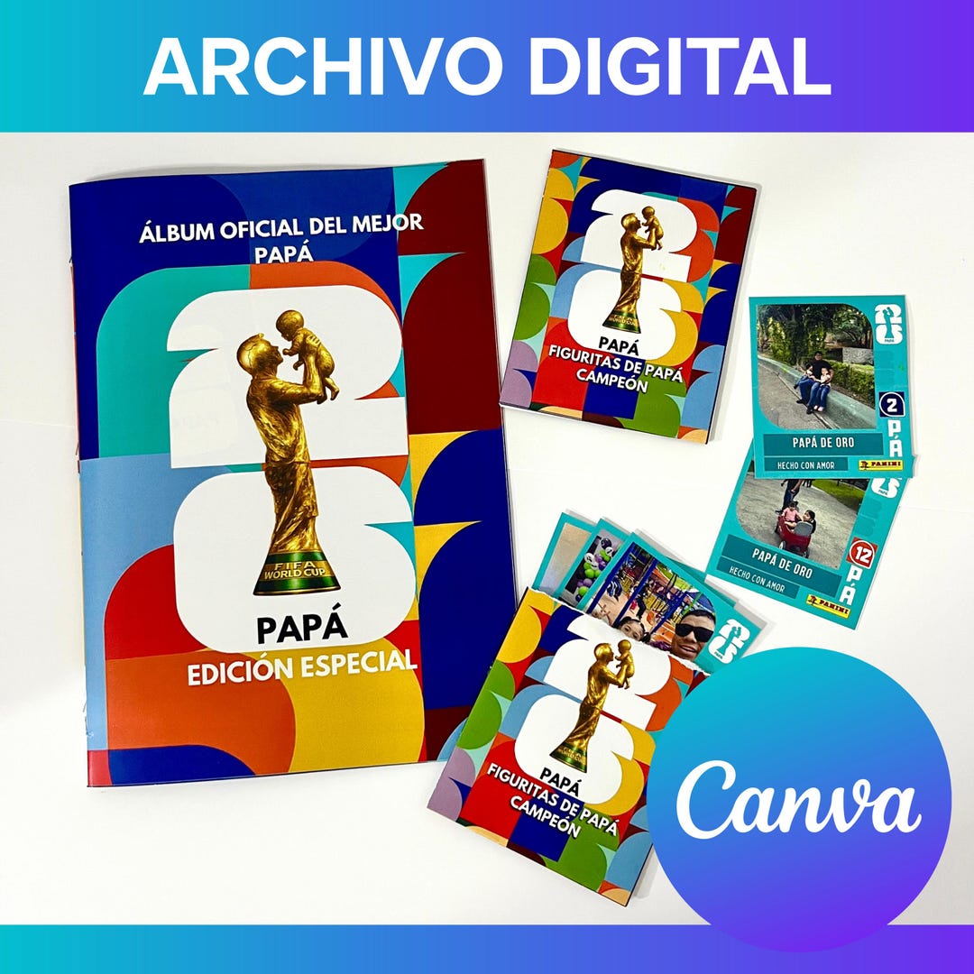 Plantilla Álbum de Fotos para Papá Estilo Mundial 2026 | Editable en ...