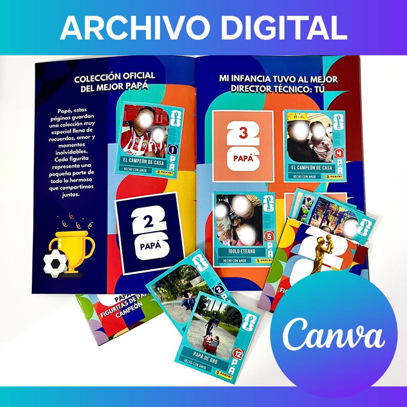 Plantilla Álbum de Fotos para Papá Estilo Mundial 2026 | Editable en ...