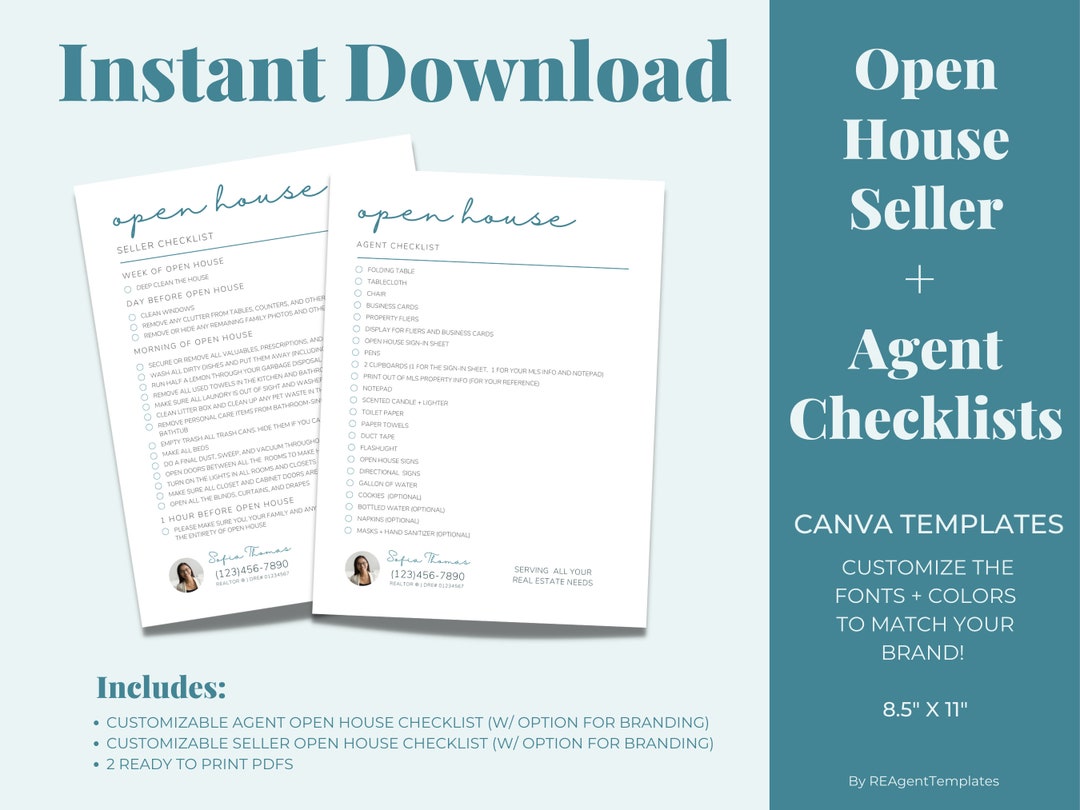 Open House Checklist | Real Estate Marketing | Agent and Seller ...