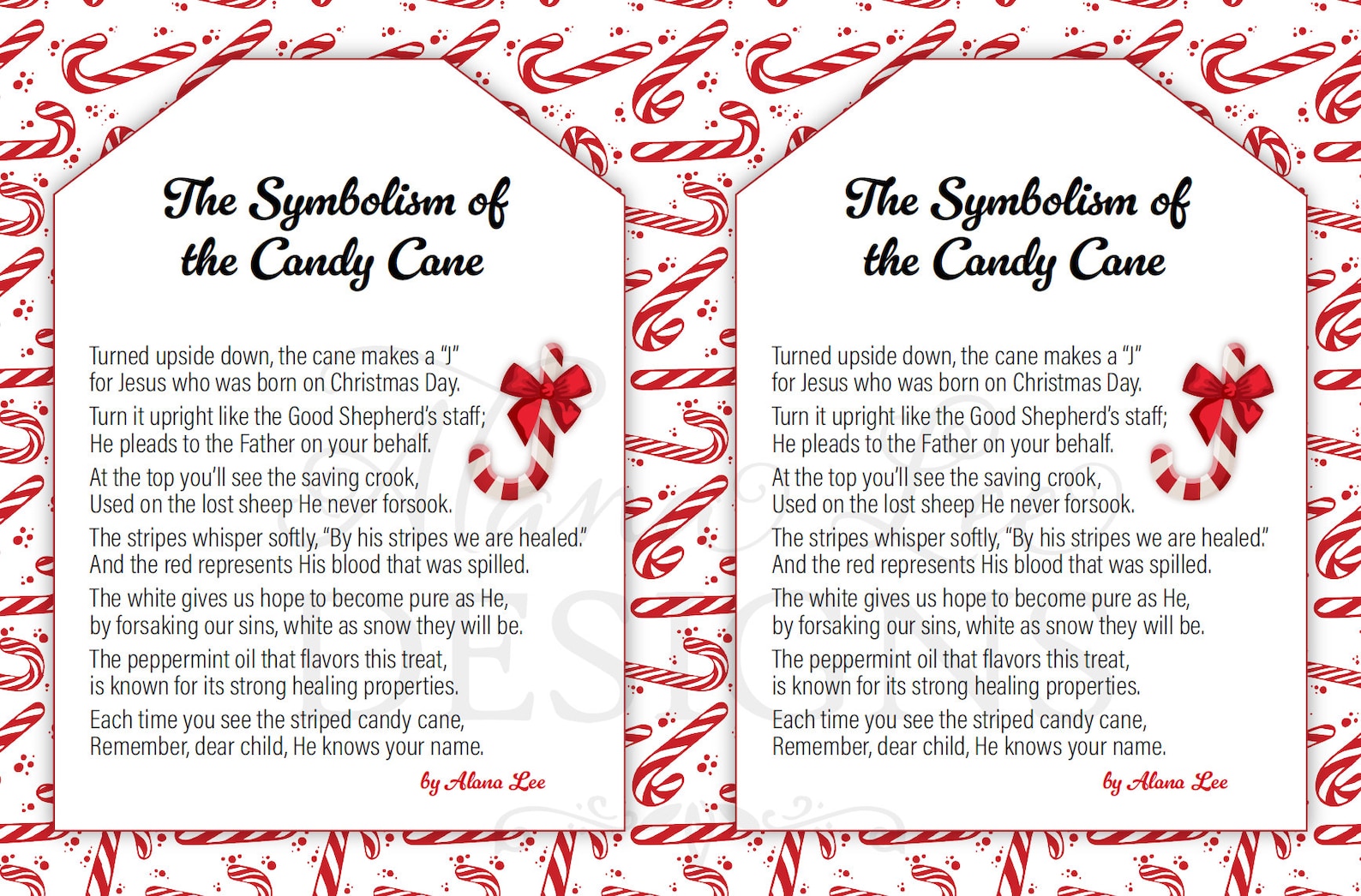 Symbolism of the Candy Cane Poem ~ Gift Tags & Bookmarks ~ Christmas ...