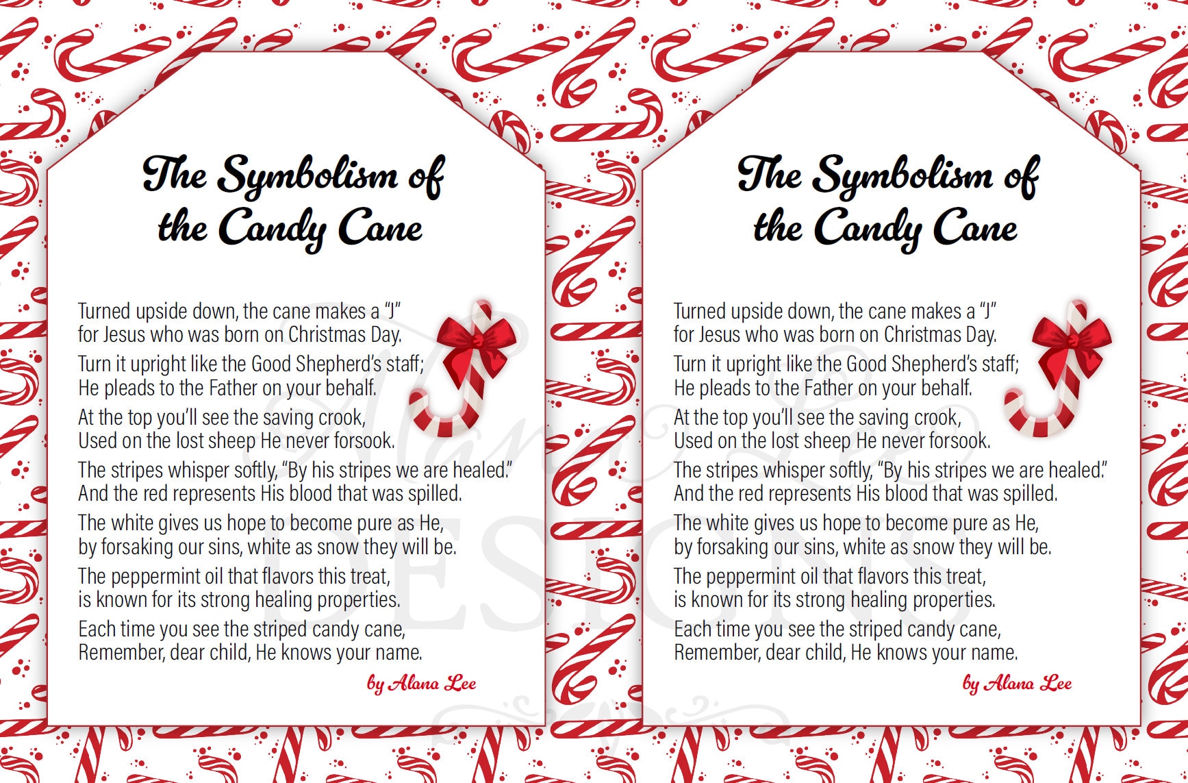 Symbolism of the Candy Cane Poem ~ Gift Tags & Bookmarks ~ Christmas ...
