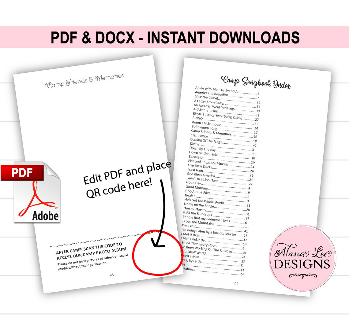 Camp Songbook for LDS Girls Camp / Young Women Camp / Other - Etsy