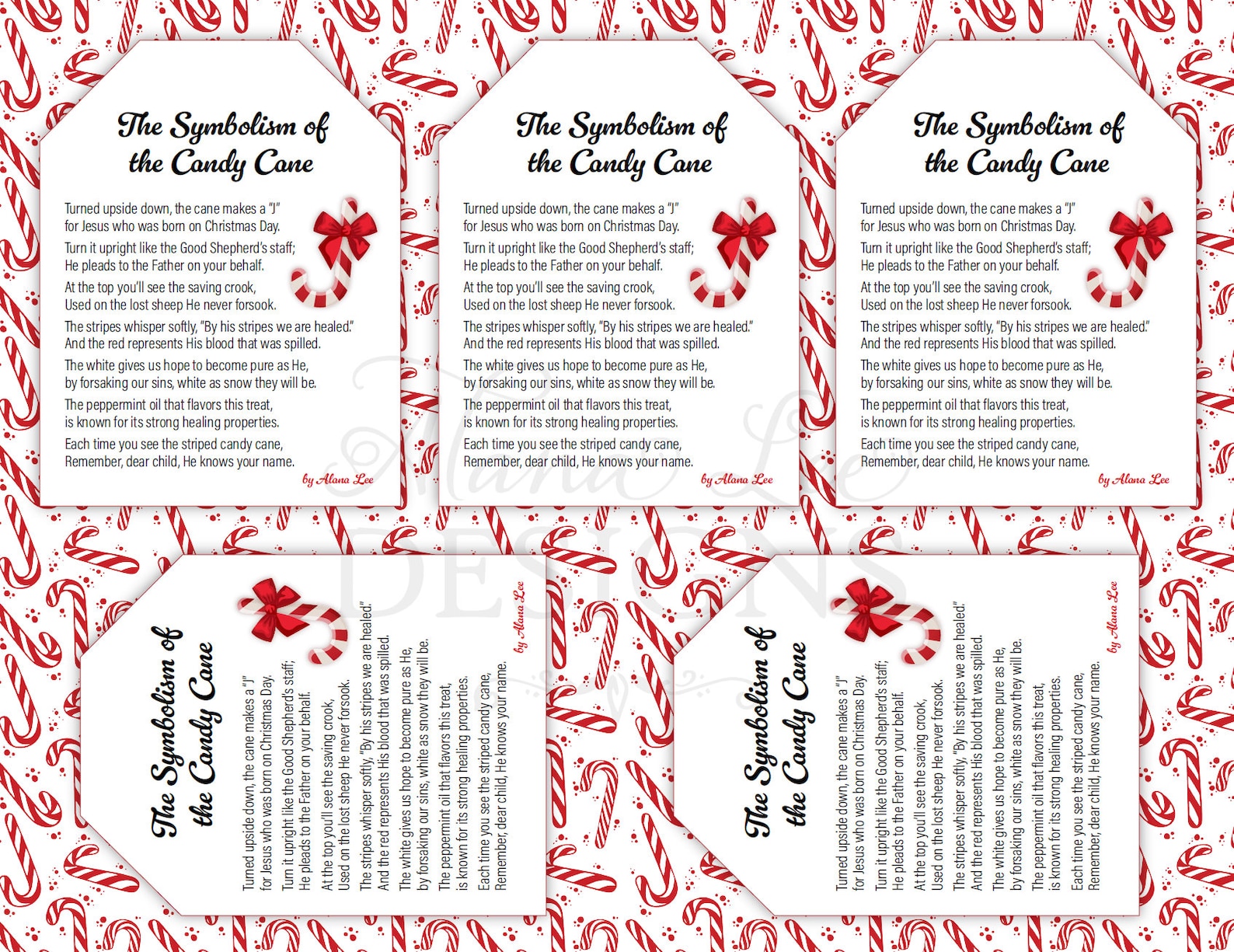 Symbolism of the Candy Cane Poem ~ Gift Tags & Bookmarks ~ Christmas ...