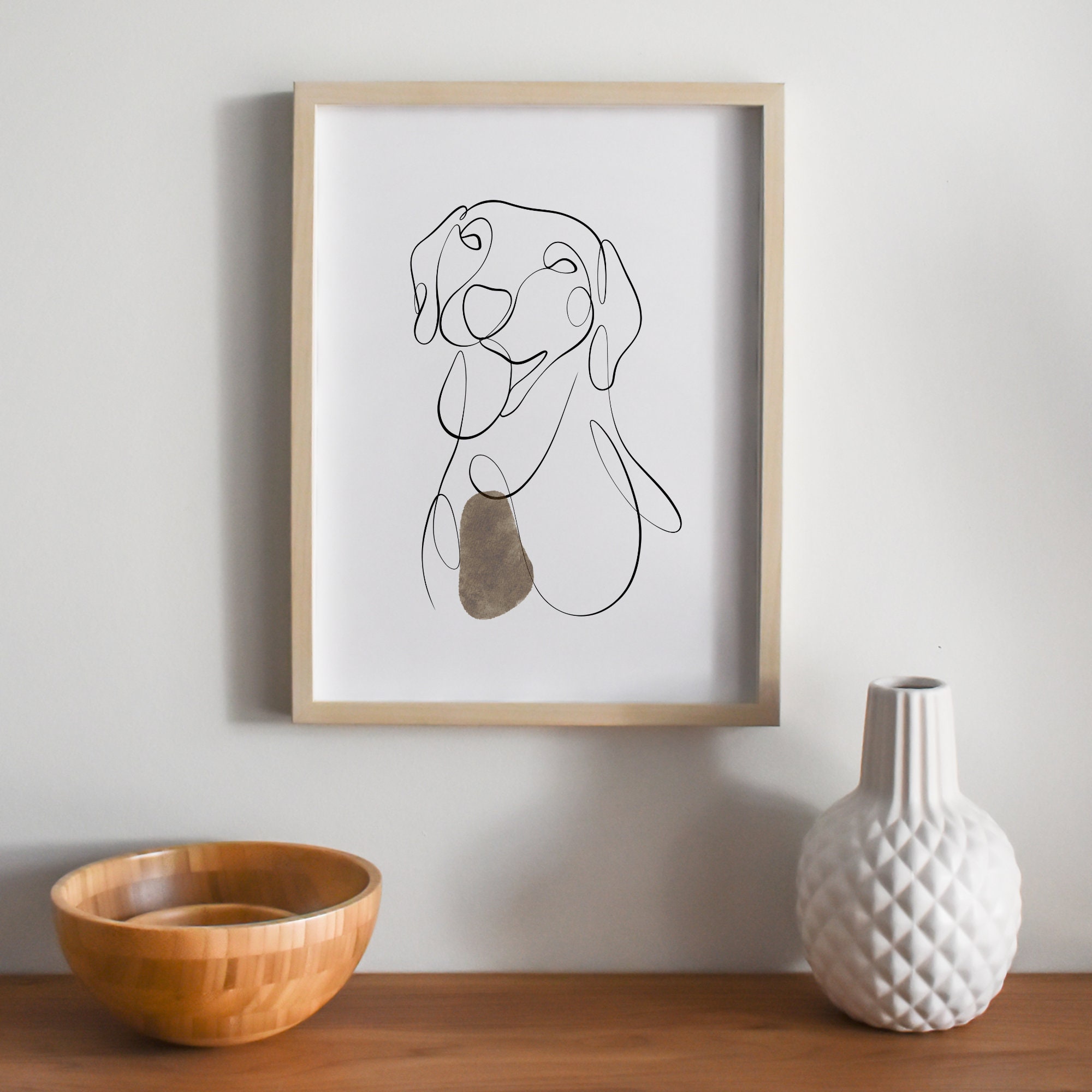 Pet Line Drawing Dog Line Drawing Wall Art for the Dog Lover Single ...