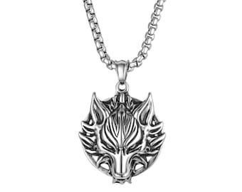 Wolf Head Pendant Necklace - Etsy