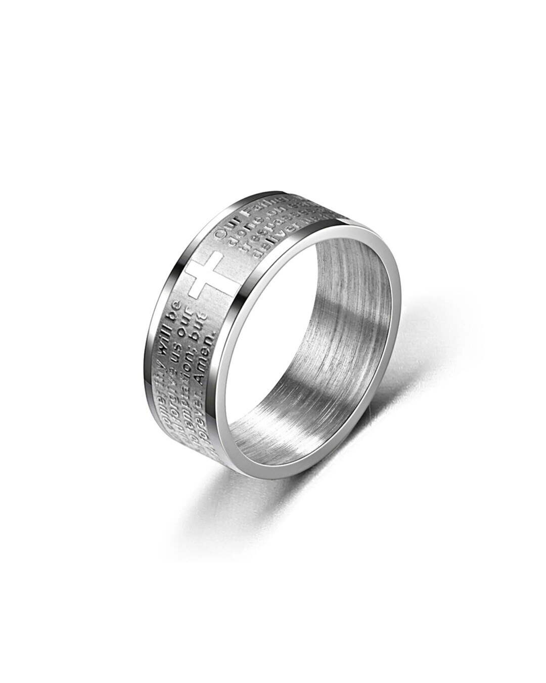 Cross Pryer Ring, Lord's Prayer in Spanish Ring - Etsy