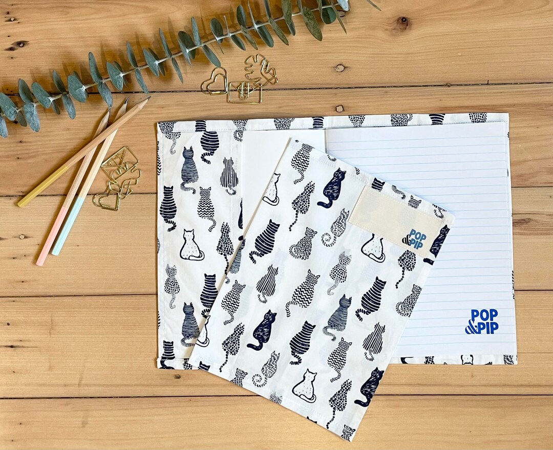 Environmentally friendly school book covers White with navy cats - Etsy ...