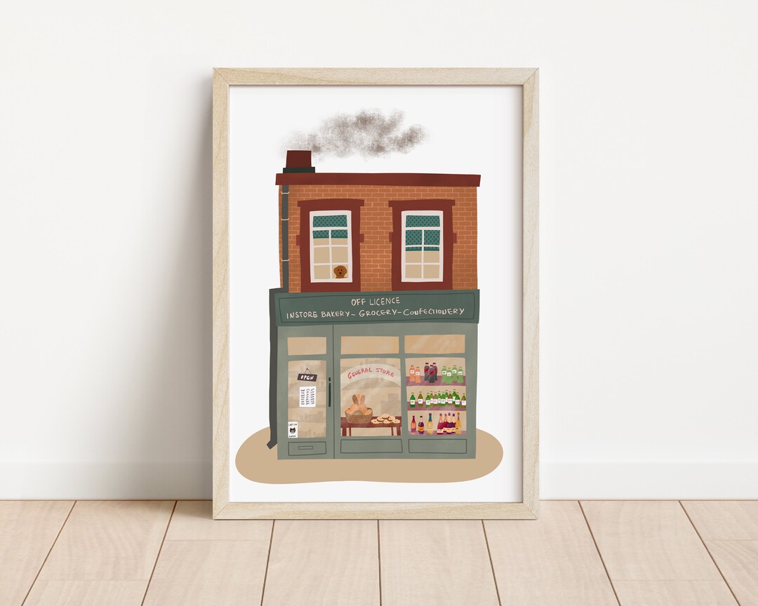 General Store Illustration Print, A4, Illustration Print, Wall Art ...