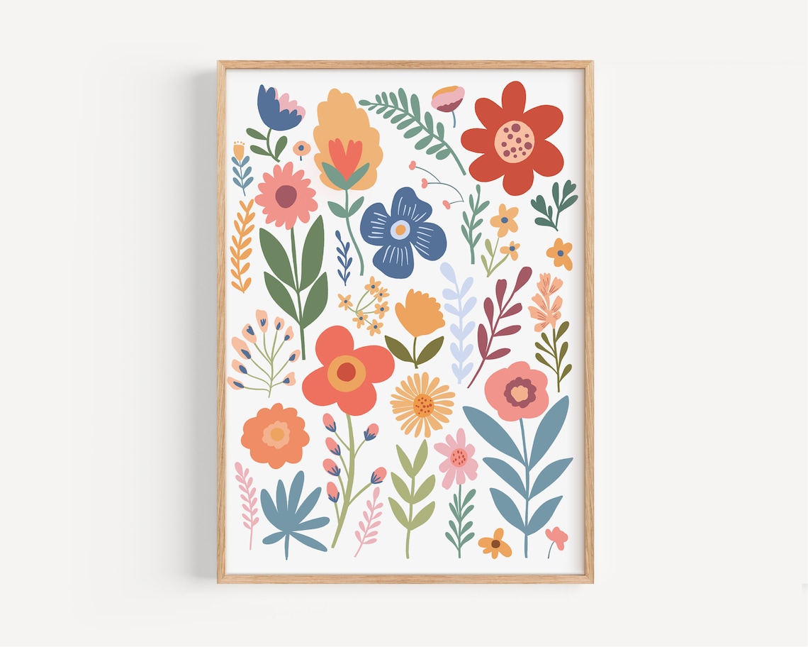 Abstract Flowers Illustration Print A3/A4 Illustration - Etsy