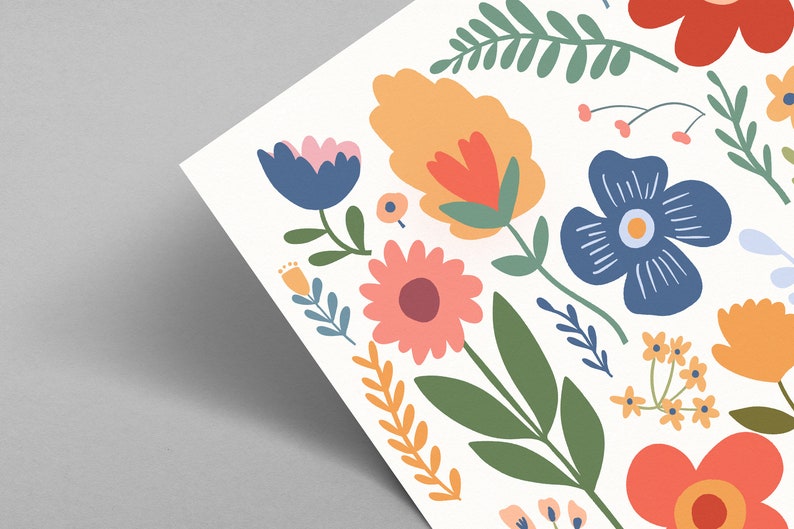 Abstract Flowers Illustration Print A3/A4 Illustration - Etsy