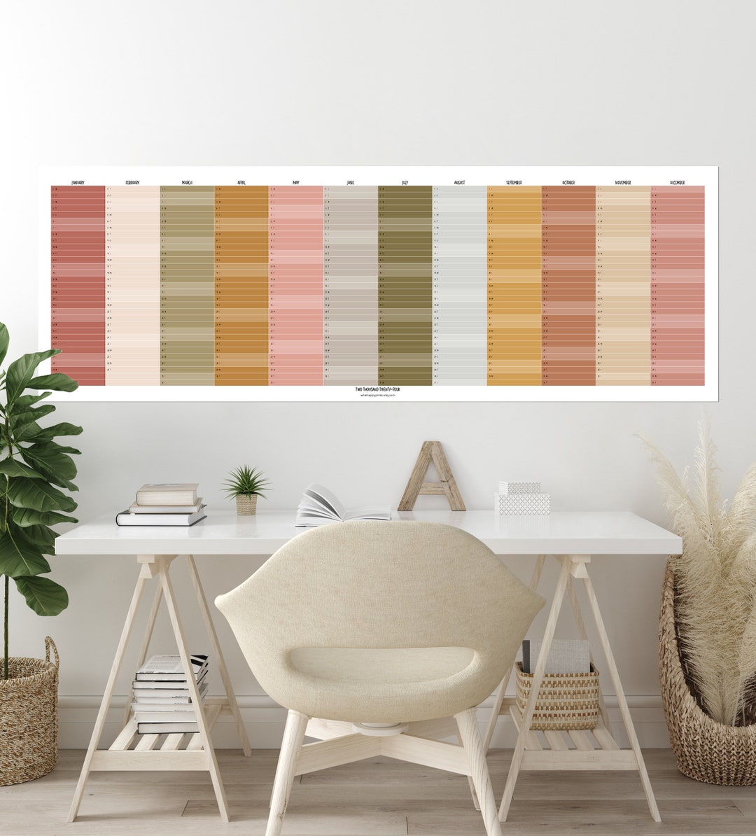 2024 Horizontal Wall Planner, Months in Columns, Playful Planner ...
