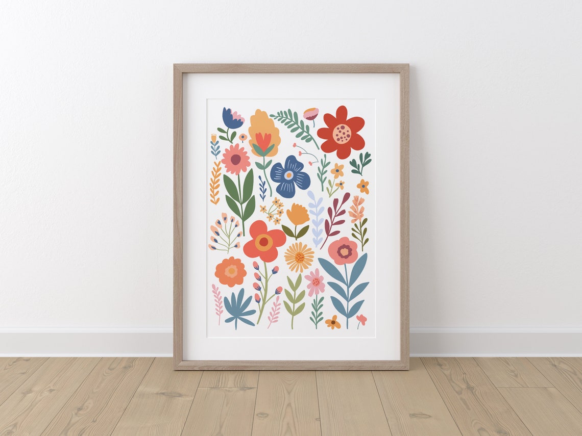 Abstract Flowers Illustration Print A3/A4 Illustration - Etsy