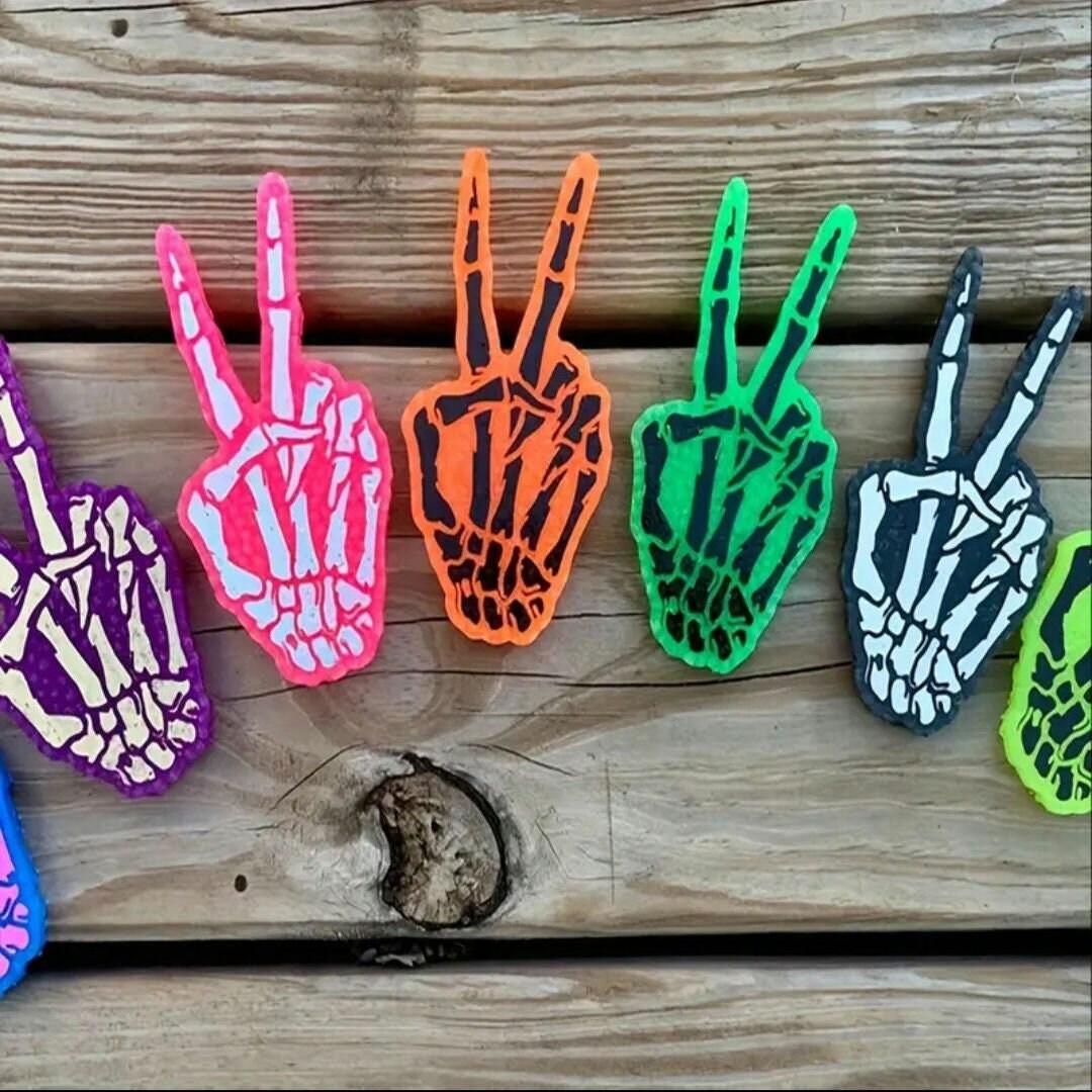 Skeleton Car Freshie, Skeleton Hand Car Truck Air Freshener, Peace Sign ...