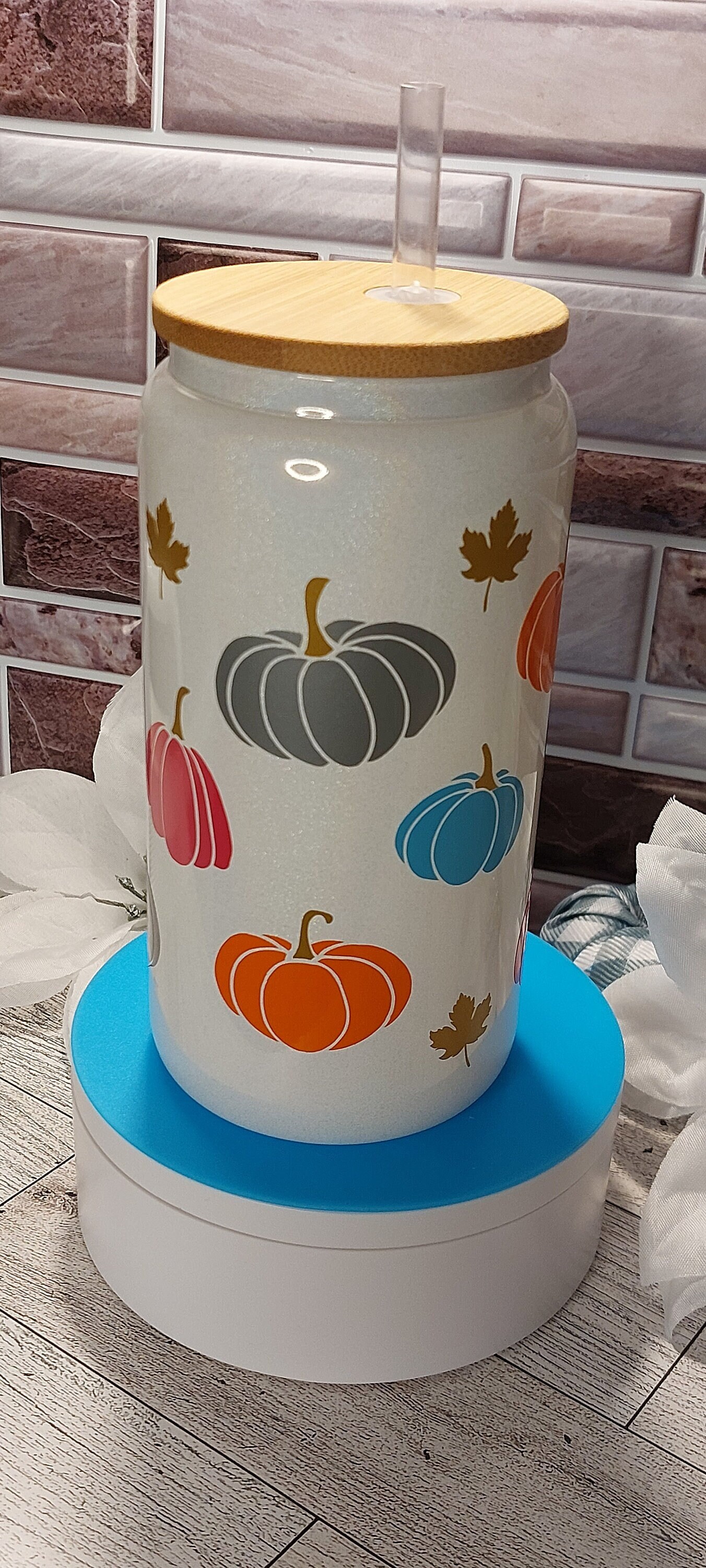 Retro Pumpkin Glass Cup Retro Fall Cup Fall Ice Coffee Cup - Etsy
