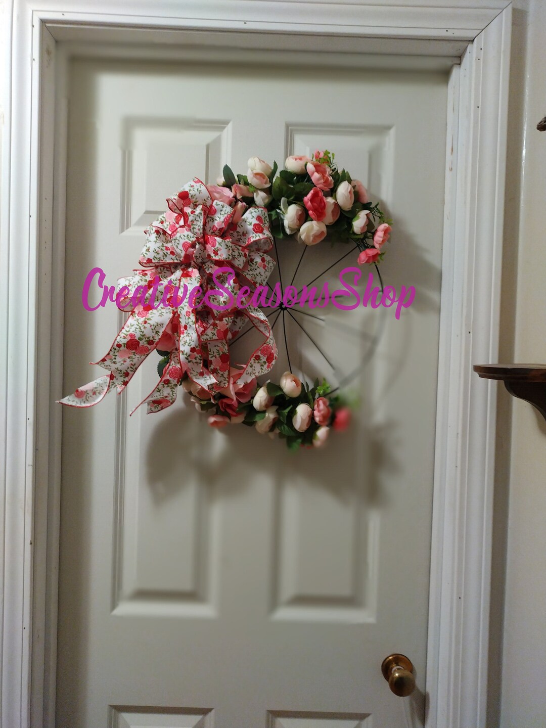 Rose Covered Wagon Wheel Wreath Great Mother's Day Gift for Mom - Etsy