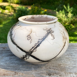 Horsehair Raku Moon Jar - Etsy
