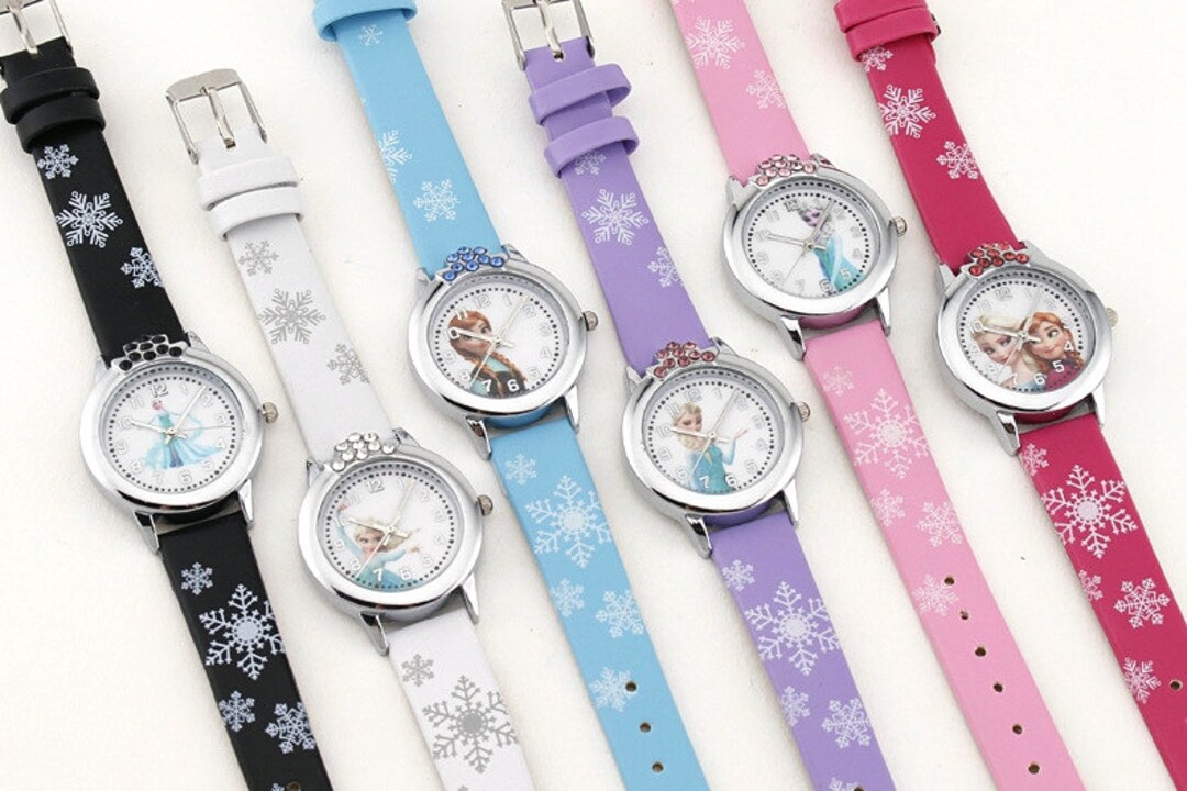 Frozen Elsa Analogue Watch Leather Wristwatch Kids Watches School Gift ...