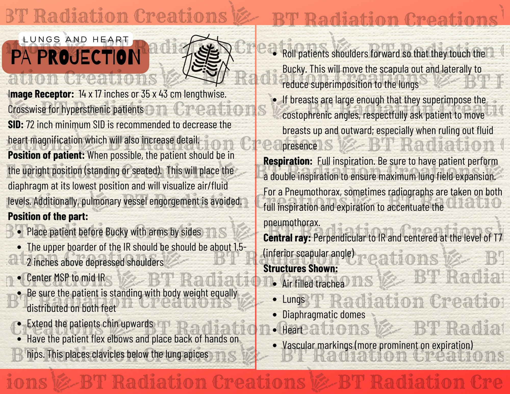 Study Guide, Chest X-ray, Chest Radiograph, Positioning and Procedures ...