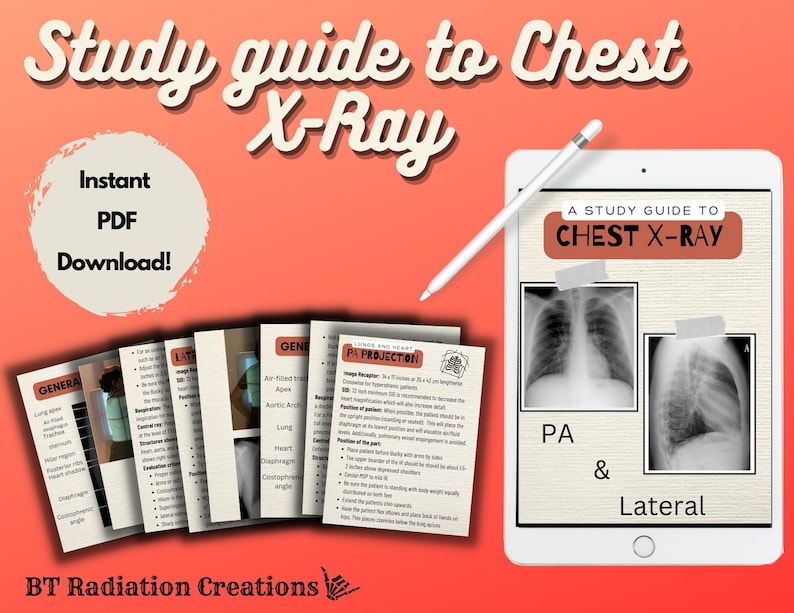 Study Guide, Chest X-ray, Chest Radiograph, Positioning and Procedures ...