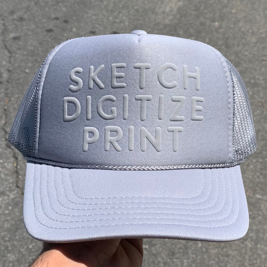 Sketch Digitize Print Custom Puff Print Trucker Hat Business - Etsy