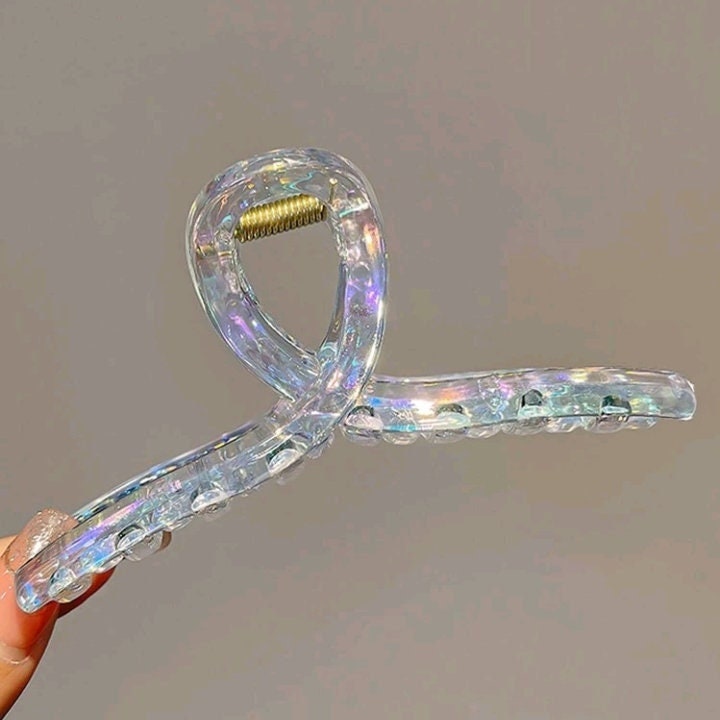 3pcs Transparent Holographic Hair Claw Casual - Etsy