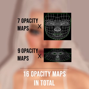 Any-skin Opacity Maps - IMVU Textures for Making Mesh Heads Transparent/any-skin/compatible With ...