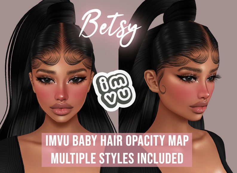 Betsy Baby Hair Opacity Map for IMVU | BBH | Baby Hair Texture | Sleek ...