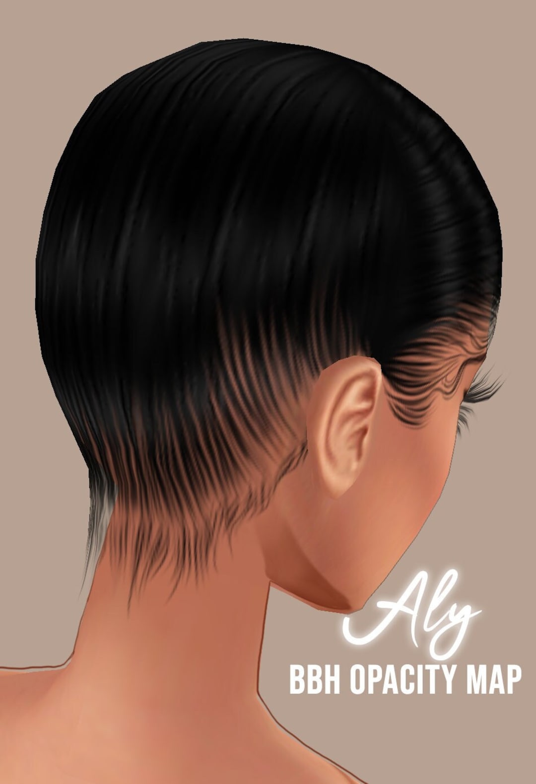 Aly BACK Opacity Map for IMVU | BBH | Baby Hair Texture | Sleek Cap ...