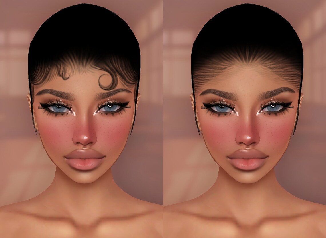 2023 IMVU Baby Hair Bundle (full Mesh) + 9 FREE Opacity Maps | Sleek ...