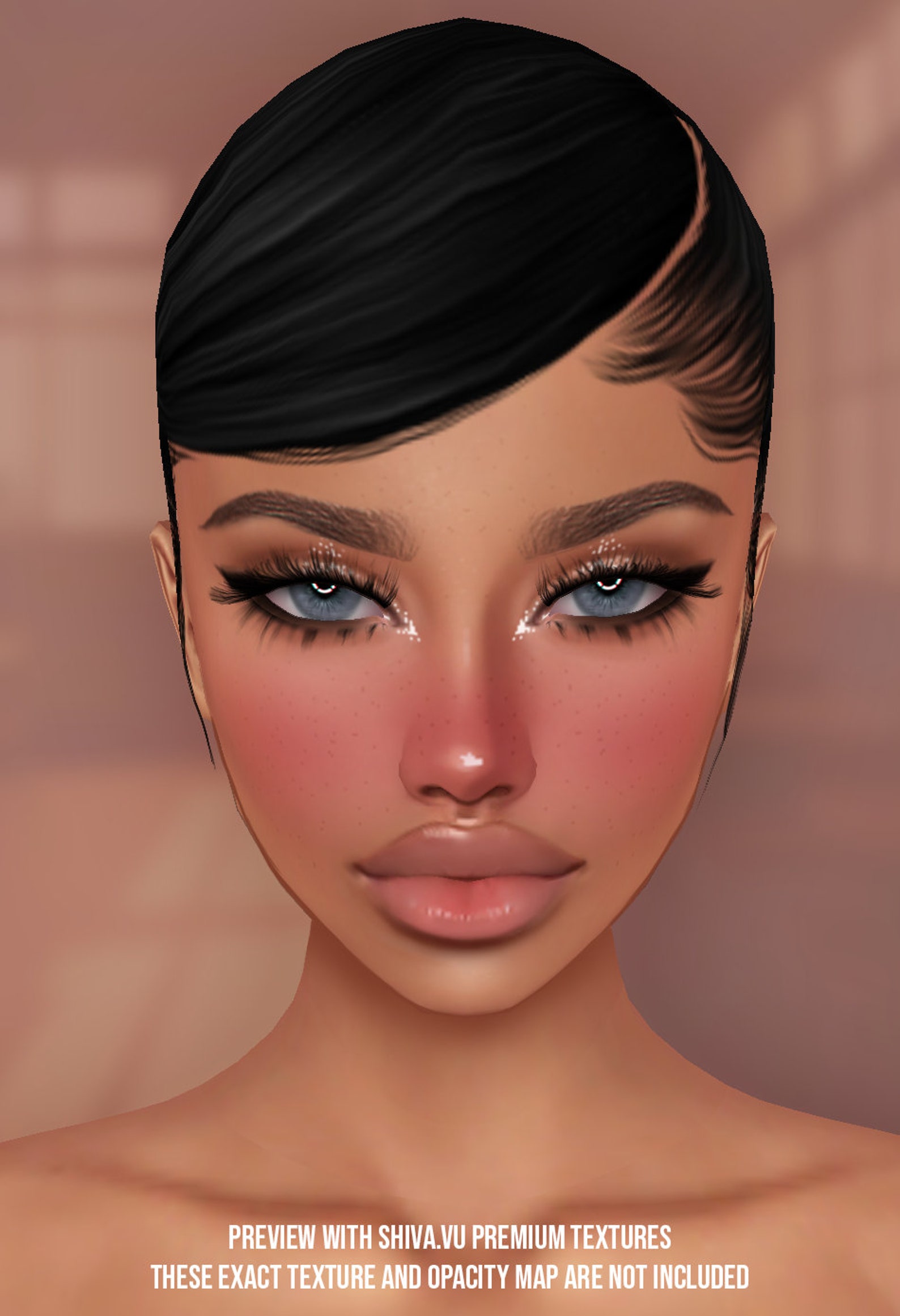 2023 IMVU Baby Hair MESH (front) + FREE Opacity Map | Sleek Baby Hair ...