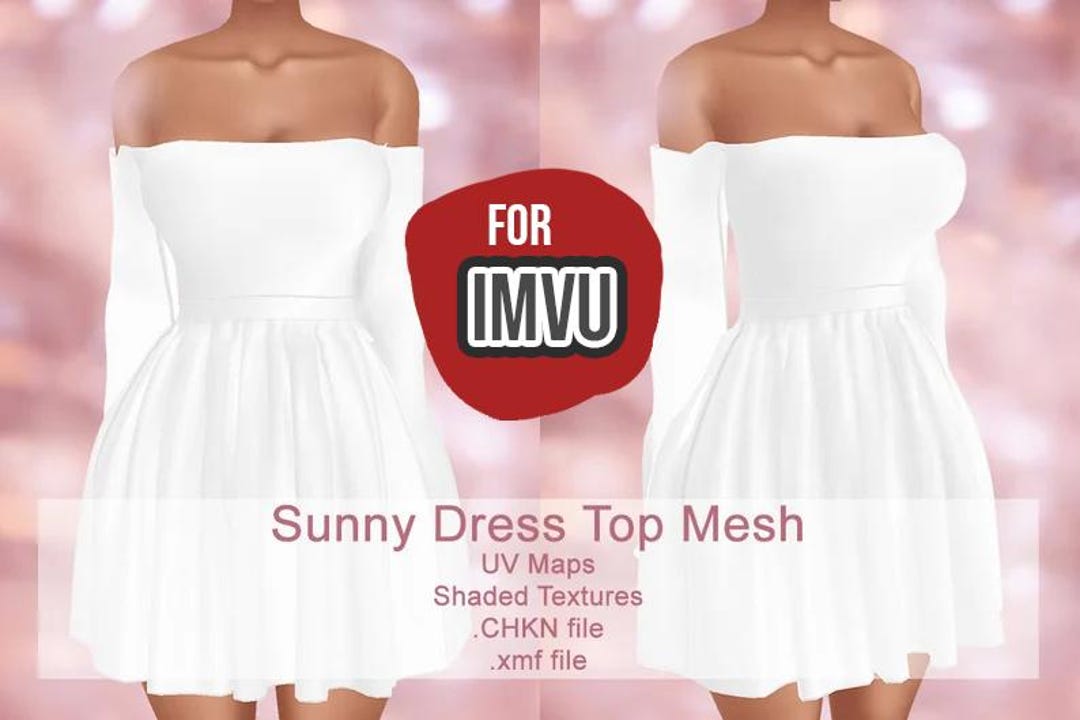 Sunny Dress Top Mesh | IMVU Mesh File .xmf and .chkn | 3D Model for ...