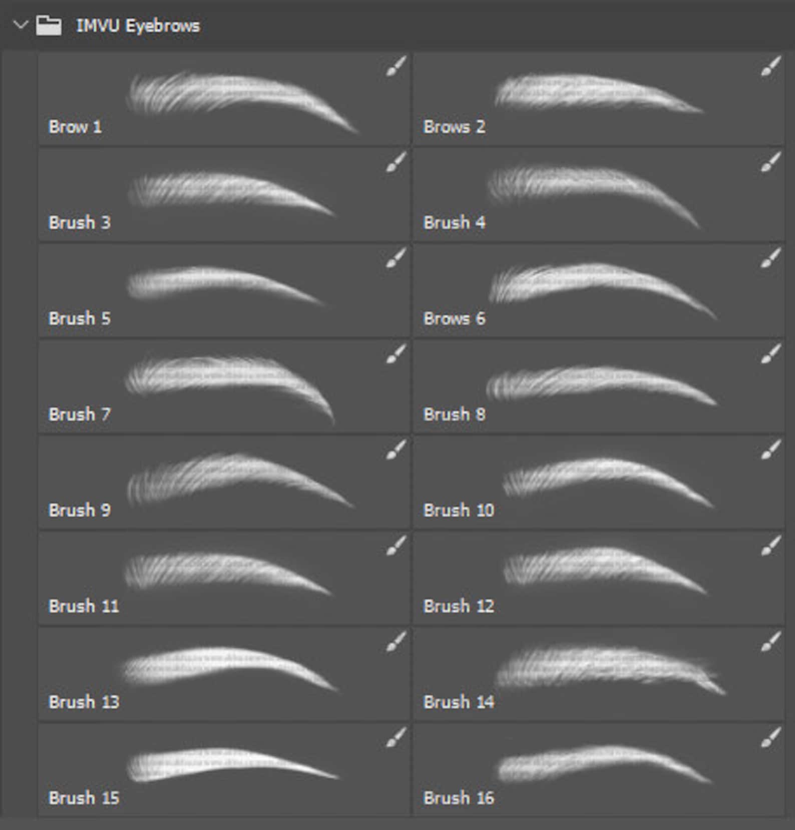 16 Eyebrow Stamp ABR Brushes for Photoshop & Procreate | IMVU | Second ...