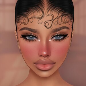 2023 IMVU Baby Hair MESH (front) + FREE Opacity Map | Sleek Baby Hair ...