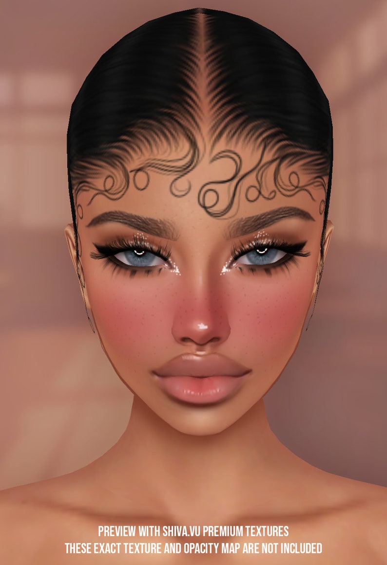 2023 IMVU Baby Hair MESH front FREE Opacity Map Sleek Baby Hair .xmf ...