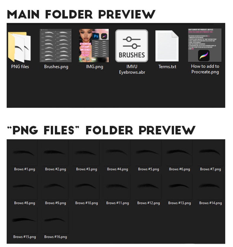 16 Eyebrow Stamp ABR Brushes for Photoshop & Procreate | IMVU | Second ...