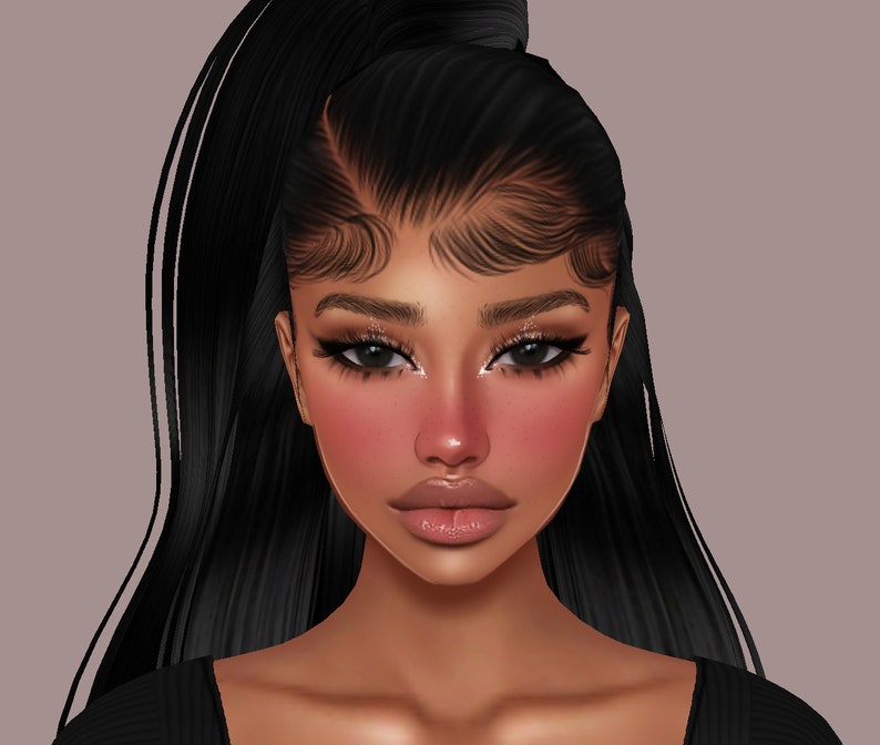 Aliyah Baby Hair Opacity Map for IMVU | BBH | Baby Hair Texture | Sleek ...